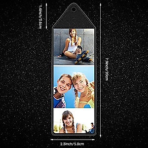 Plastic Bookmark Sleeves Photo Booth Sleeves 2-1/4 x 6-1/4 Inches for Wedding 2 x 6 Inches Vinyl Photo Strips for Valentine's Day Gift (60)