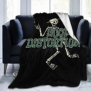 Social Distortion Blanket Flannel Plush Throw,Soft Blanket Blanket for Bedroom Living Room Couch Bed Sofa 80"X60"