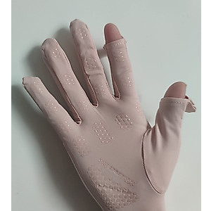 CAMSTIC Women's UPF 50+ Sun UV Protection Touchscreen Long Driving Gloves, Pink