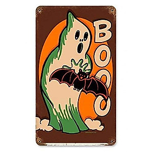 Vincenicy Metal Sign Great Aluminum Tin Sign Vintage Halloween Pumpkin Jack O Lantern Man Cave. 8 X 12 Inch