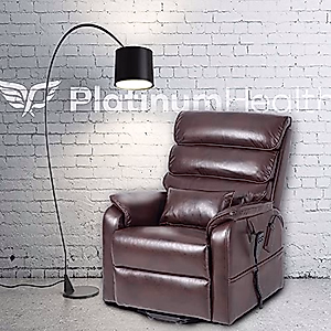 FirstClass™ Sleep-to-Stand Lift Chair 2.0, Sleeper Chair for Sleeping, Relaxation, Lay-Flat Recliner, 2 Motor for Independent Back and Foot Adjust, Recliner Massage Chair with Heat Included, Brown