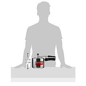 Prestige PRNPC3 Nakshatra Plus 3-Liter Flat Base Aluminum Pressure Cooker for Gas and Induction Stove, Small, Silver