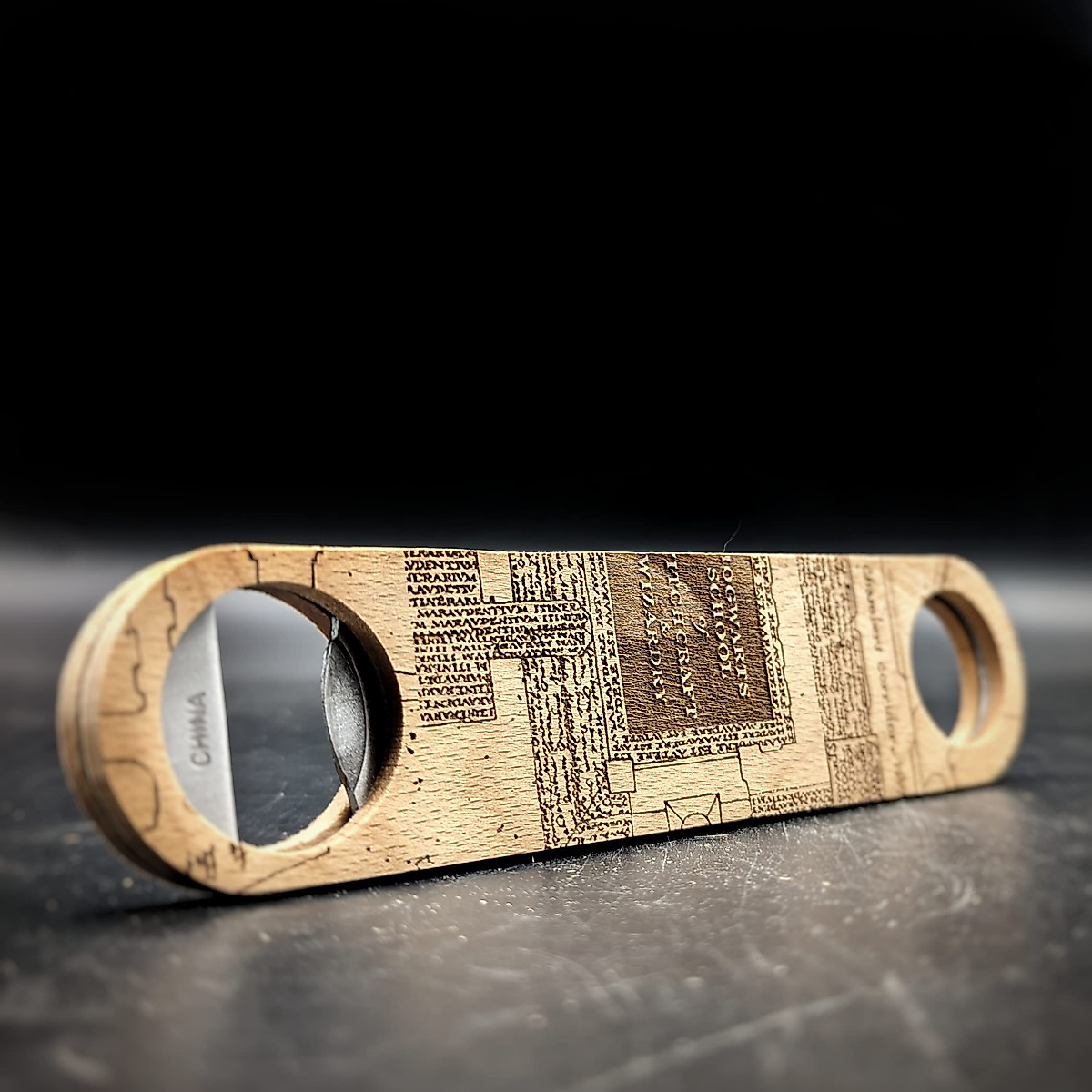 MARAUDERS MAP Engraved Wood Bottle Opener | Inspired by Harry Witches Wizard Magic Potter | Double Sided Engraving | Great Fantasy Gift Idea!