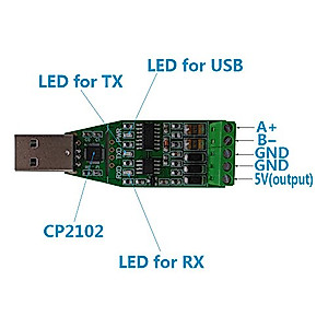 DSD TECH SH-U10 USB to RS485 Converter with CP2102 Chip Compatible with Windows 7,8,10,Linux,Mac OS