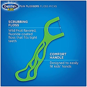 DenTek Kids Fun Flossers, Wild Fruit, 90 Count