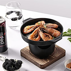 GEEKLLS Charcoal grills Mini Barbecue Oven Grill One Person Cooking Home Wooden Frame Alcohol Stove BBQ Outdoor Garden Party Roasting Meat Tool