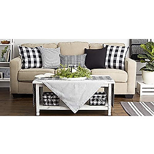 DII Throw Pillow Cover Collection Decorative Cotton Set, Black, 12x20, 4 Count