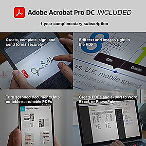 Fujitsu ScanSnap iX1600 Deluxe Versatile Cloud Enabled Document Scanner with Adobe Acrobat Pro DC for Mac or PC, Black