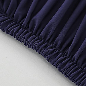 NEWISHER 2 Pack Fitted Tablecloth Rectangle 4ft Elastic Edge Spandex Table Top Cover for Picnic Outdoor Camping Park Patio Navy 23 x 48 inch
