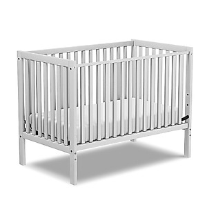 Saylike Baby Crib 5-in-1 Convertible, Wood Full Size Toddler Bed for Small Baby, Made of Sustainable Natural Pinewood Cribs, Non-Toxic Finish, Simplistic Nursery Furniture (White)