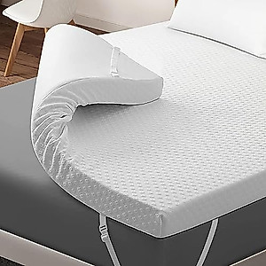TEKAMON 3 Inch Mattress Topper Queen,Memory Foam Cooling Mattress Pad Cover for Back Pain,Bed Topper with Removable Bamboo Cover,Soft & Breathable,CertiPUR-US Certified