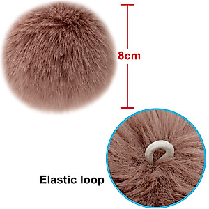 BQTQ 26 Pieces Faux Rabbit Fur Pom Pom Keychain Fluffy Balls Pom Pom with Elastic Loop for Hats Keychains Scarves Gloves Bags Accessories(13 Soft Colors, 2 Pcs Each Color)