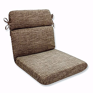 Pillow Perfect Remi Solid Indoor/Outdoor One Piece Chair Cushion Deep Seat, Weather and Fade Resistant, Round Corner - 40.5" x 21", Grey