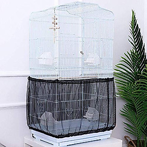 N//A Bird Seed Catcher Large Nylon Net Feather Seeds Collection Net Cover Birdcage Skirt Cage Debris Controls The Mess