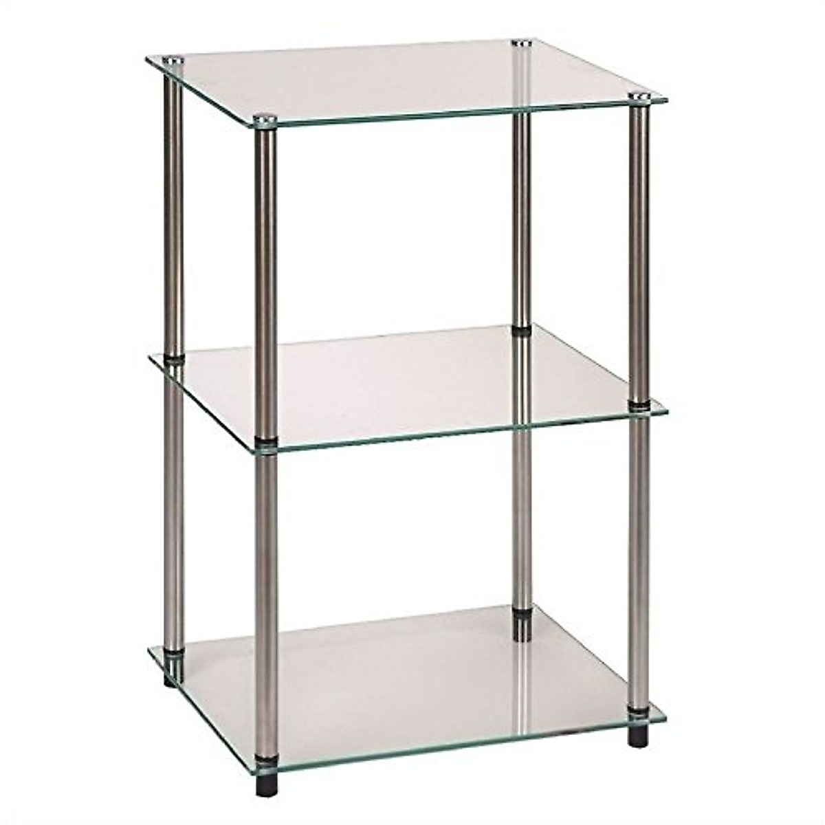 Convenience Concepts Designs2Go Classic Glass 3 Tier Lamp / End Table, Glass