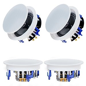 Herdio 6.5'' 640Watts 2-Way Bluetooth Ceiling Speakers Package Great for Home Theater System, Living Room,Office,Flush Mount Wired(4 Speakers)