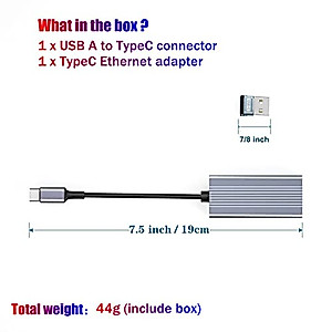 USB C to Ethernet Adapter for iPhone 15 iPad, [2in1] USB A and Type C to RJ45 Network LAN Enternet Adapter Compatible with iPhone iPad MacBook Dell XPS, Galaxy S20, Phone, Laptop, PC etc