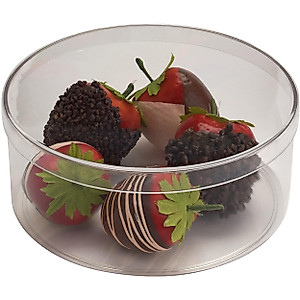 Pioneer Plastics 180C Clear Round Plastic Container, 6" W x 2.5" H, Pack of 2