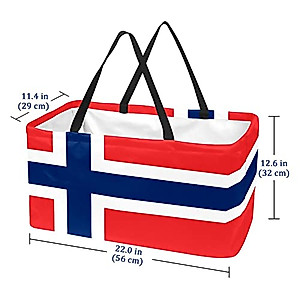 Reusable Grocery Bags,Recyclable Shopping Bags,flag of Norway,Washable Durable Pouch Portable Tote Bag