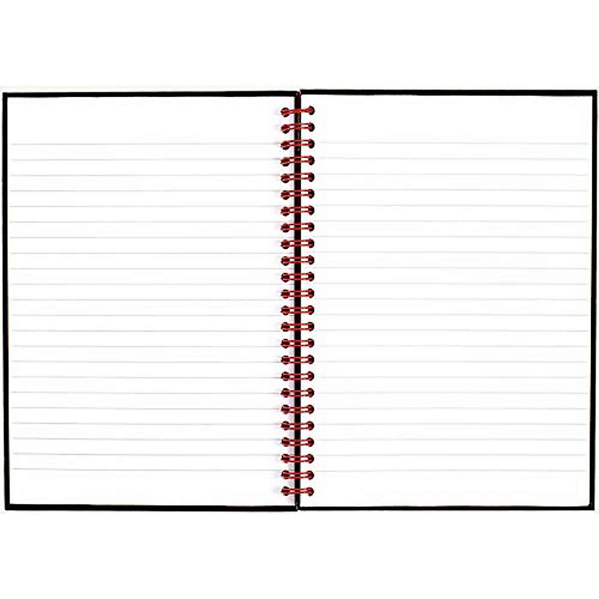 Black n' Red Twin Spiral Hardcover Notebook, Medium, Black/Red, 70 Ruled Sheets, Pack of 6 (L67000)