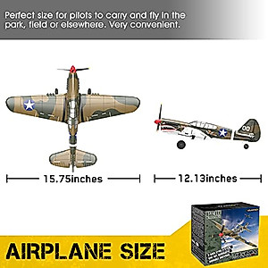 FLYCOLOR Volantexrc P40 Fighter RC Airplane 2.4Ghz 4CH Remote Control Aircraft Ready to Fly 761-13 Radio Controlled Plane for Beginners with Xpilot Stabilization System RTF