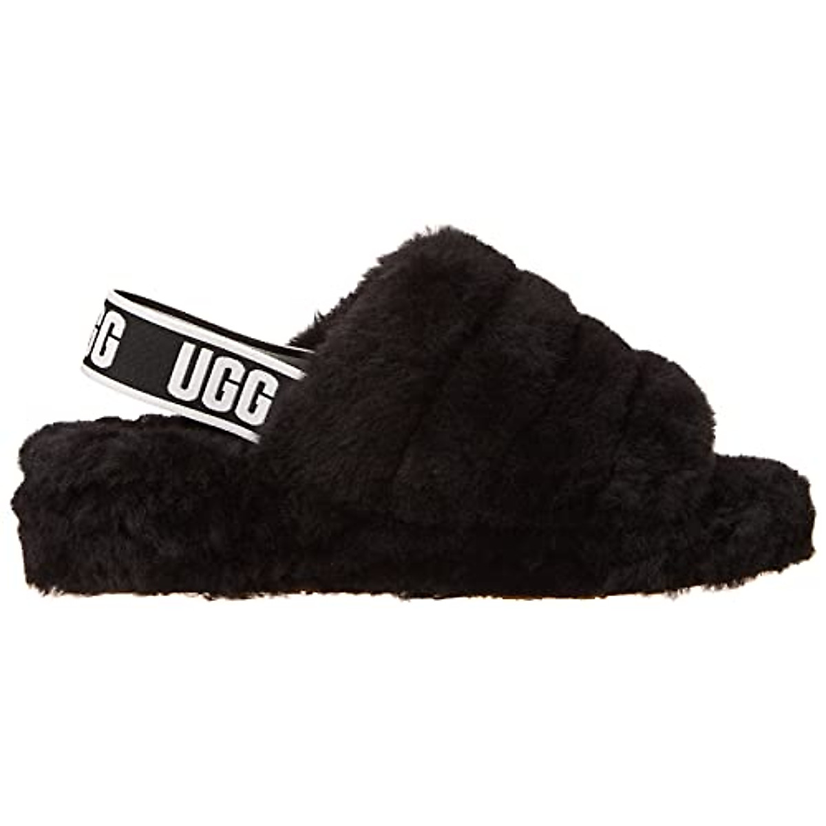 UGG Women's Fluff Yeah Slide Slipper, Black, 11 M US