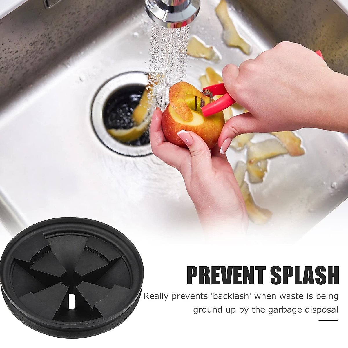 Garbage Disposal Splash Guards, 3 3/8" EPDM Rubber Drain Insert for InSinkErator Evolution Series 2023 Upgraded Rubber QCB-AM Sink Disposal Splash Guard（2-Pack）