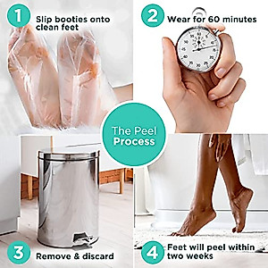 DERMORA Foot Peel Mask - 2 Pack of Regular Size Skin Exfoliating Foot Masks for Dry, Cracked Feet, Callus, Dead Skin Remover - Feet Peeling Mask for baby soft feet, Original Scent