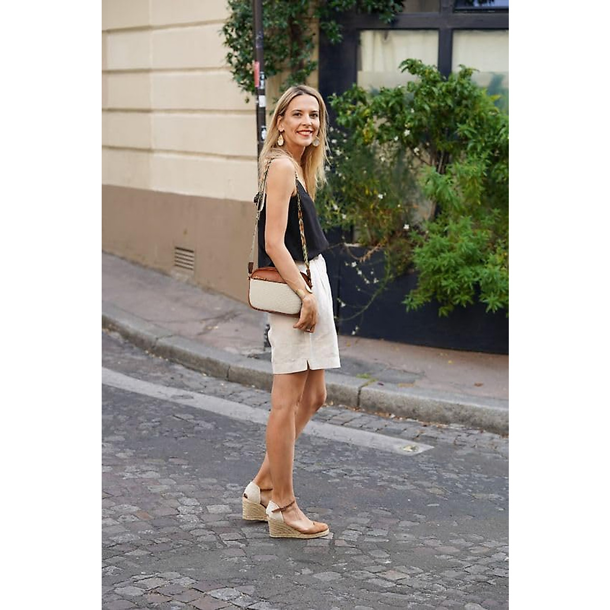 BOSTANTEN Quilted Crossbody Bags for Women Vegan Leather Purses Small Shoulder Handbags with Wide Strap Brown with Cloth Pattern