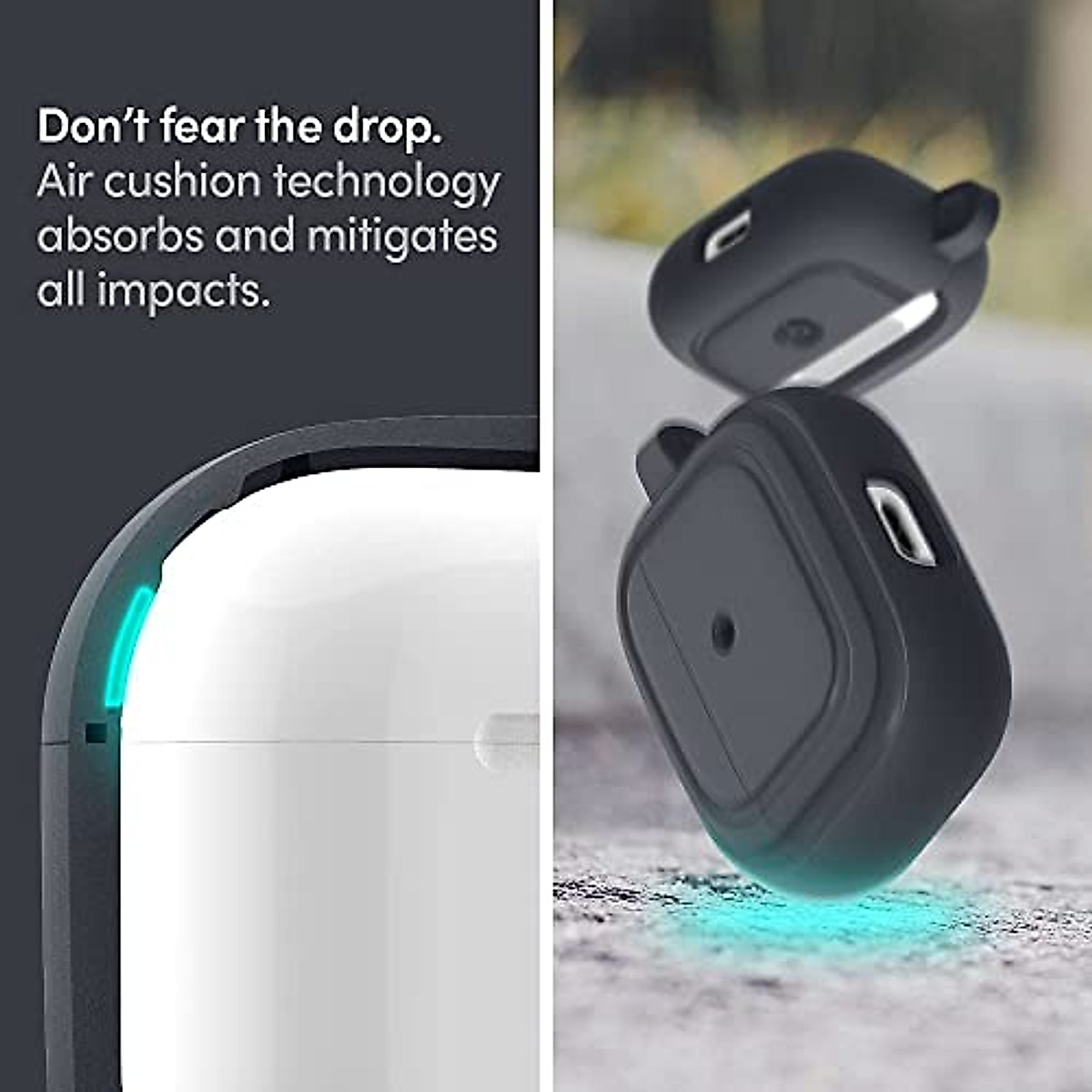 CYRILL Airpods 3 Generation Case Cover Wave Stone Designed for Airpods 3 Generation Case (2021) - Dark Gray