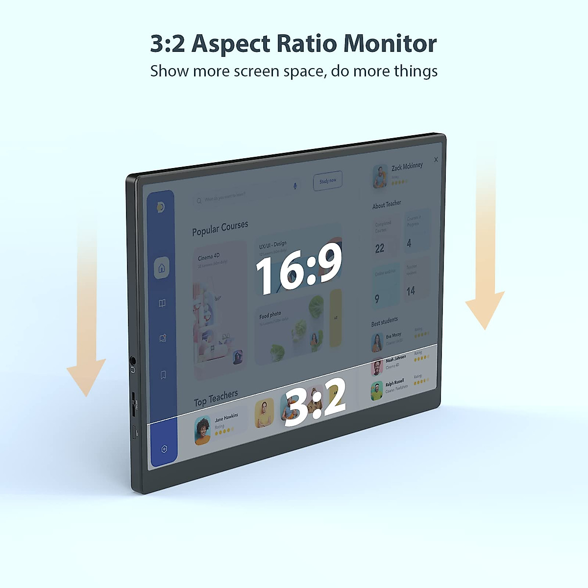Eyoyo Portable Monitor, Small Monitor 10.5” USB C Monitor FHD 1920x1280 Travel Monitor External Second Monitor for Laptop 100% SRGB Tiny IPS Display HDMI Gaming Monitor