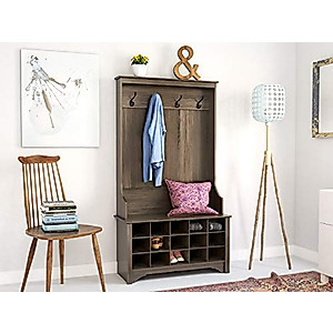Prepac Hall Tree with Shoe Storage, Drifted Gray
