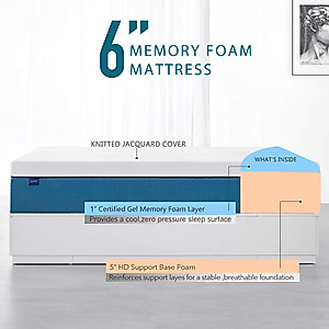 Molblly Queen Size Mattress, 14 inch Cooling-Gel Memory Foam Mattress in a Box, Fiberglass Free, Breathable Bed Mattress for Cooler Sleep Supportive & Pressure Relief, Queen Mattress, 60" X 80" X 14"