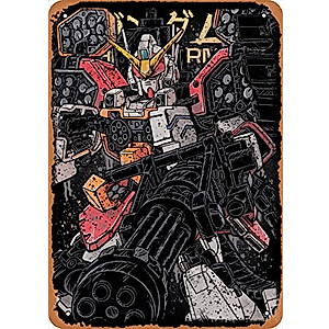 Anime Metal Poster Gundams figure poster metal tin sign GUNDAM HEAVYARMS Wall Art Decor Tin Sign-8x12inch