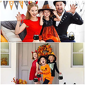 Sosation 19 Pcs Halloween Witches Cauldron Serving Bowls Decor Set 1 Pcs Mini Witches Cauldron Serving Bowls Shelf 9 Pcs Black Candy Bowl Witches Cauldron Serving Bowls and 9 Pcs Mini Black Pothook