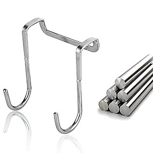 Tainrunse Bags Holder Over The Door Clothes Rack Multifunctional Space-Saving Silver