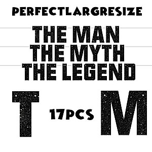The Man The Myth The Legend Banner Father Birthday Theme Dad Party Decor Picks for Retirement Decorations Supplies Black