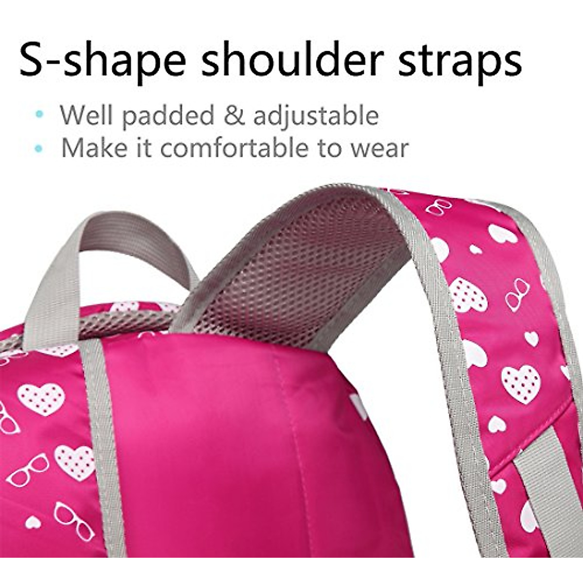 BLUEFAIRY Girls Backpack Kids Elementary School Bags Child Bookbags Waterproof Lightweight Travel Sturdy Durable Gift Mochila Para 5.6.7.8.9.10 Niñas（Rose Red）