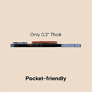 MOFT Universally Compatible Magnetic Phone Grip Stand, 360° Rotation Adjustable Angles, Pocket-Friendly for Andriod, iPhone and All Smartphones,Orange