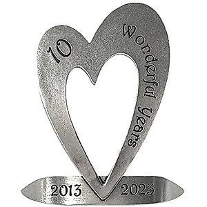 English Pewter Company 10th Tenth Tin Ten Year Wedding Anniversary Heart Keepsake Gift Personalised With Your Years [ANN100]