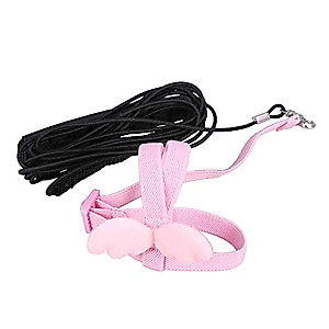 POPETPOP Bird Harness - Pet Bird Harness and Leash Rope Training Durable Wing for Parrot Bird Pet Supplies - Pink