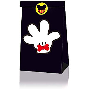 24 Packs Mickey Party Bags,Mickey Gift Paper Bags for Cookie,Cake,Chocolate,Candy,Snack Wrapping Good, Perfect for Theme Birthday Parties and Decorations