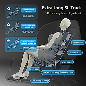 COMFIER Zero Gravity Massage Chair, SL Track Shiatsu Massage Chair Recliner, Auto Body Scan Massage Chair Full Body with Air Compression Foot Massage Yoga Stretch Heating Bluetooth