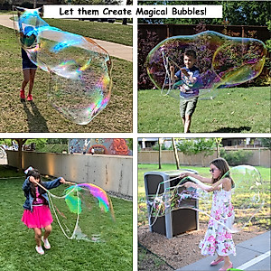 Bubbleventi Giant Bubble Kit | Made in USA | Includes 2 Wooden Wands, a Tips and Tricks Booklet, and 1 Bubble Mix - Makes 4 Gallons of Big Bubble Solution |Use atBirthdays andFamily Fun