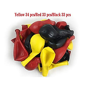 KADBANER Red Yellow Black Balloons,100-Pack,12-Inch Latex Balloons