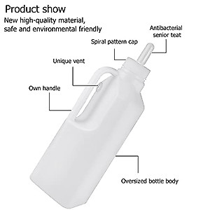 Tofficu Goat Feeding Milk Bucket Bottle Lamb Feeding Bottle with Nipples 850ml Livestock Drink Bottle Jug Goat Calf Milk Water Bottle for Farm Accessories Bottles