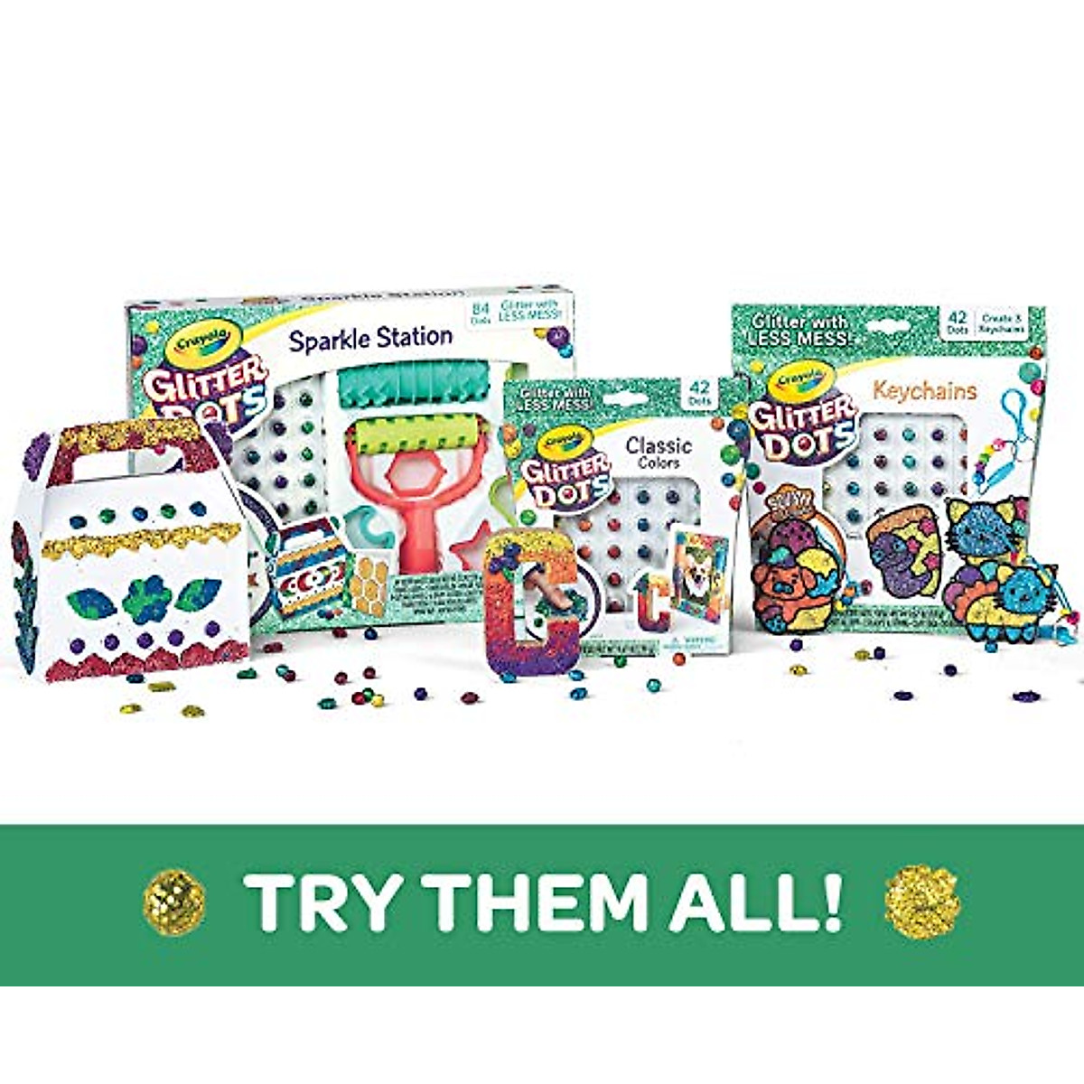 Crayola 04 0704 Glitter Dots Sparkle Station Craft Kit, Gift for Kids Age 6+