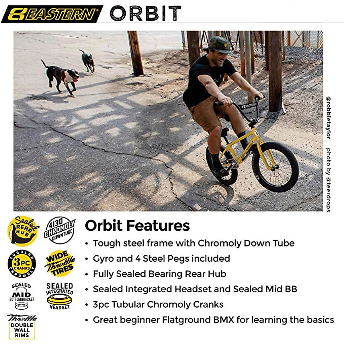 Eastern Bikes Eastern BMX Bikes - Orbit Model Boys and Girls 20 Inch Bike. Lightweight Freestyle Bike Designed by Professional BMX Riders at (Yellow)