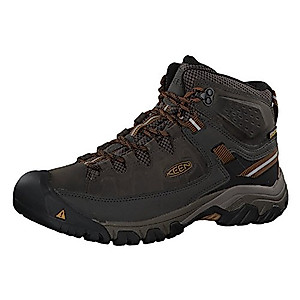 KEEN Men's Targhee 3 Mid Height Waterproof Hiking Boots, Black Olive/Golden Brown, 11.5