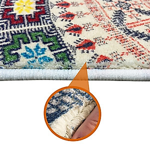 YHNUJMIK Half Round Kitchen Anti-Slip Bath Rug Kitchen Floor Mat Indoor Entrance Room Door Mat Boho Art Pattern Rug Suitable for Kitchen, Living Room, Bedroom, Bohemian Bathroom Doorway